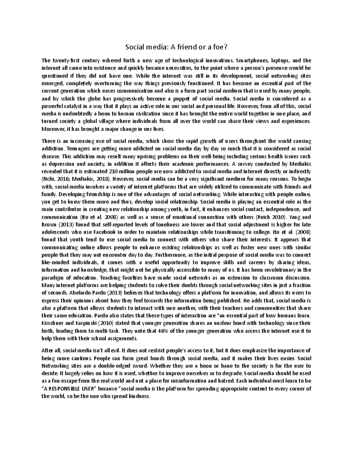 Position Paper on Social Media: A Boon or Bane? (ENG 101) - Studocu