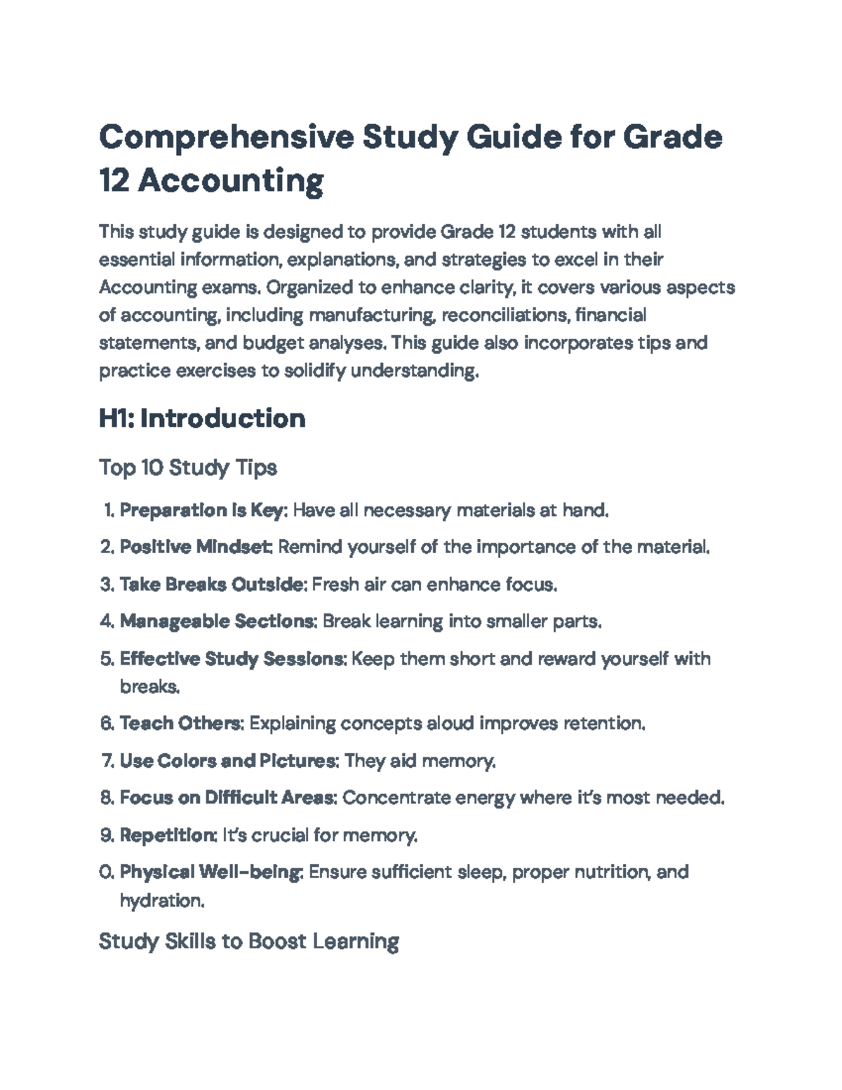 Grade 12 Accounting Study Guide: Comprehensive Exam Prep Tips - Studocu