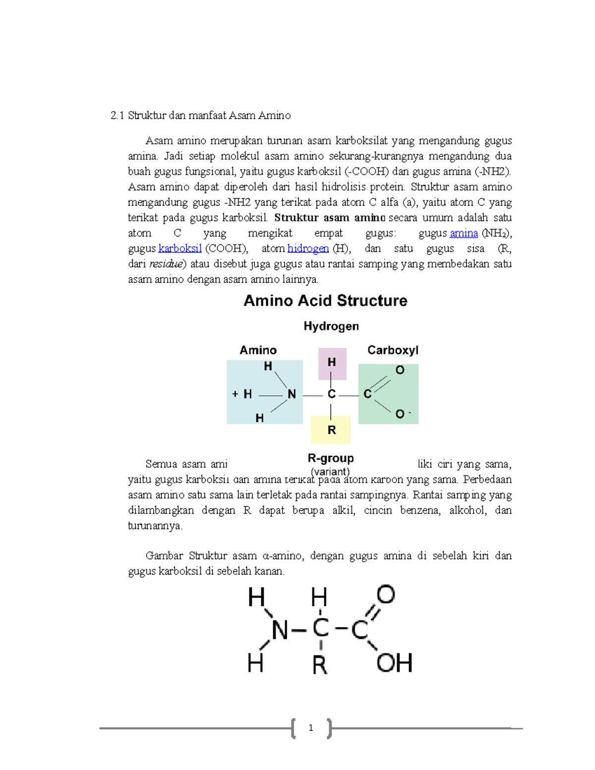 Biokimia ASAM Amino: Struktur, Klasifikasi, dan Manfaatnya - Studocu