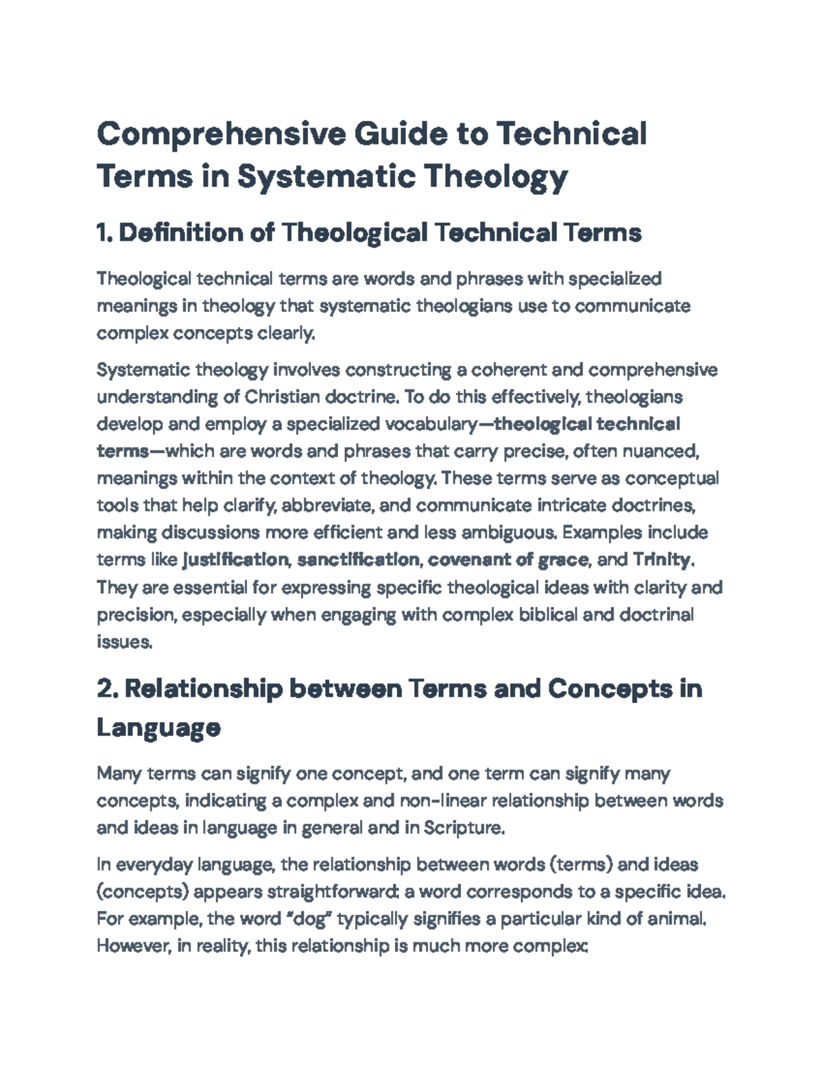 Comprehensive Overview of Theological Terms in Systematic Theology ...