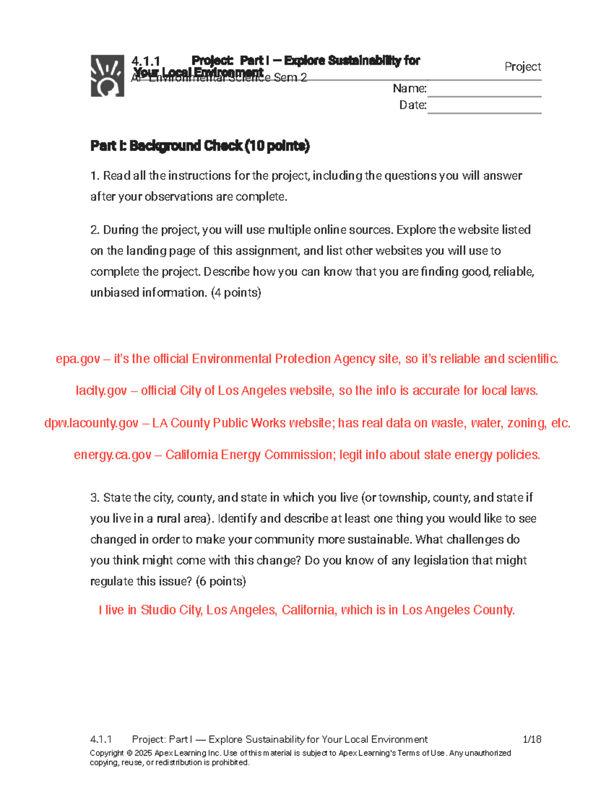 4.4.1 Project: Part II - Redesigning Sustainable Communities in AP ...