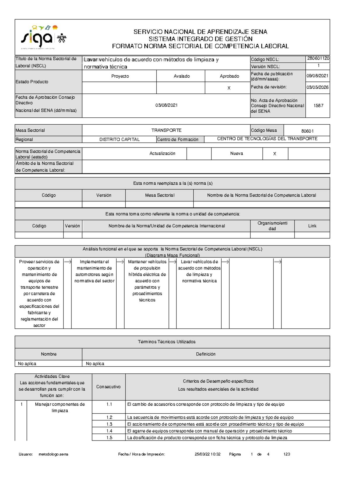 Norma Sectorial de Competencia Laboral NSCL 280601120: Lavado de ...