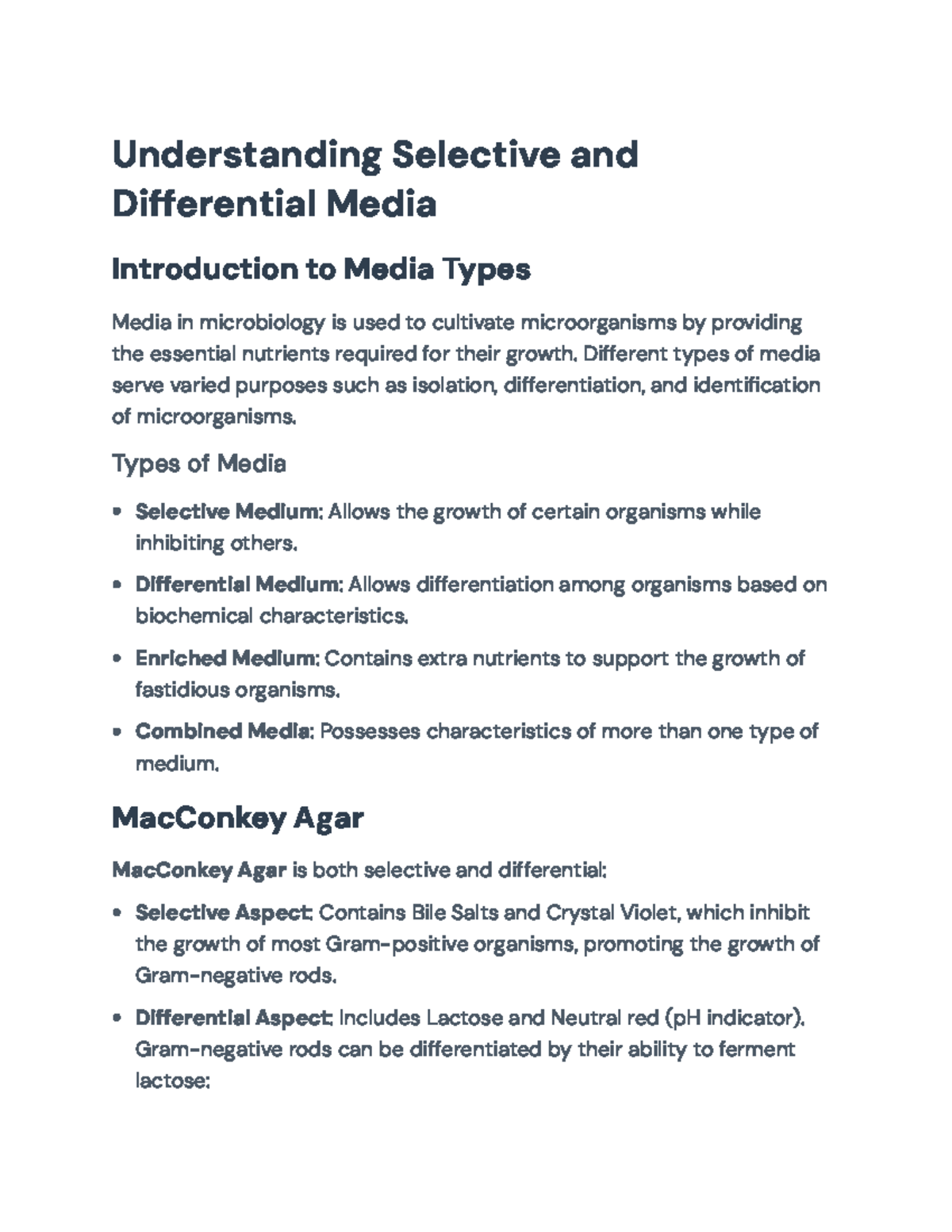 Microbiology Techniques: Selective & Differential Media Overview ...