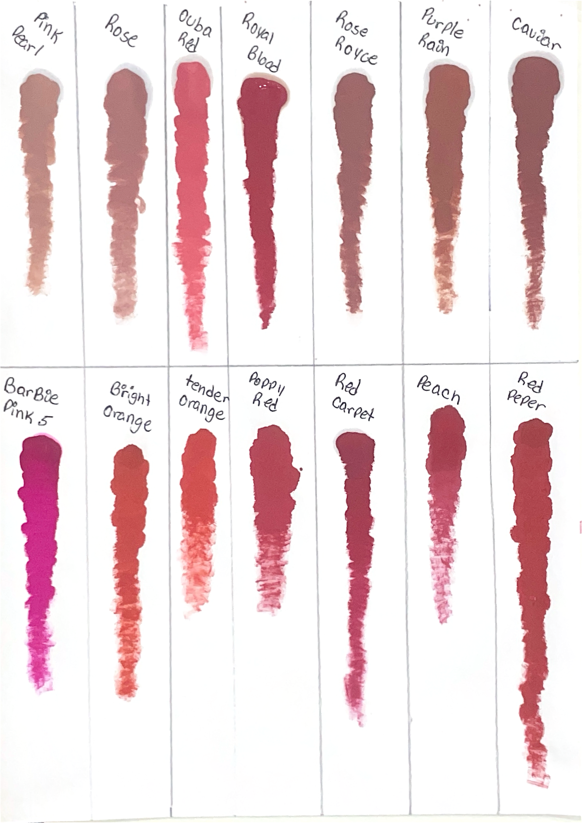 Colores - Letras - Rose Purple cavior Rose ouba Royal Dearl Pink Blood ...