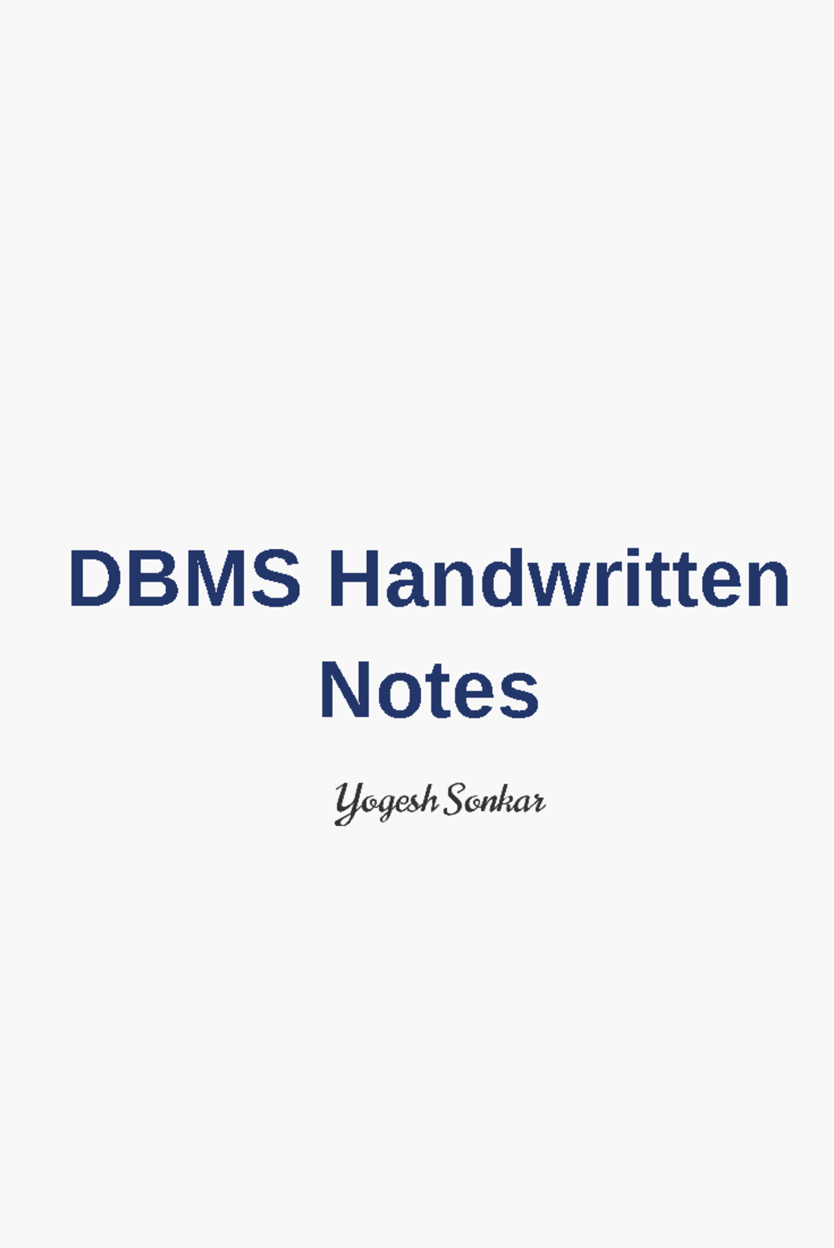 DBMS - These notes are about Database management system - DBMS ...