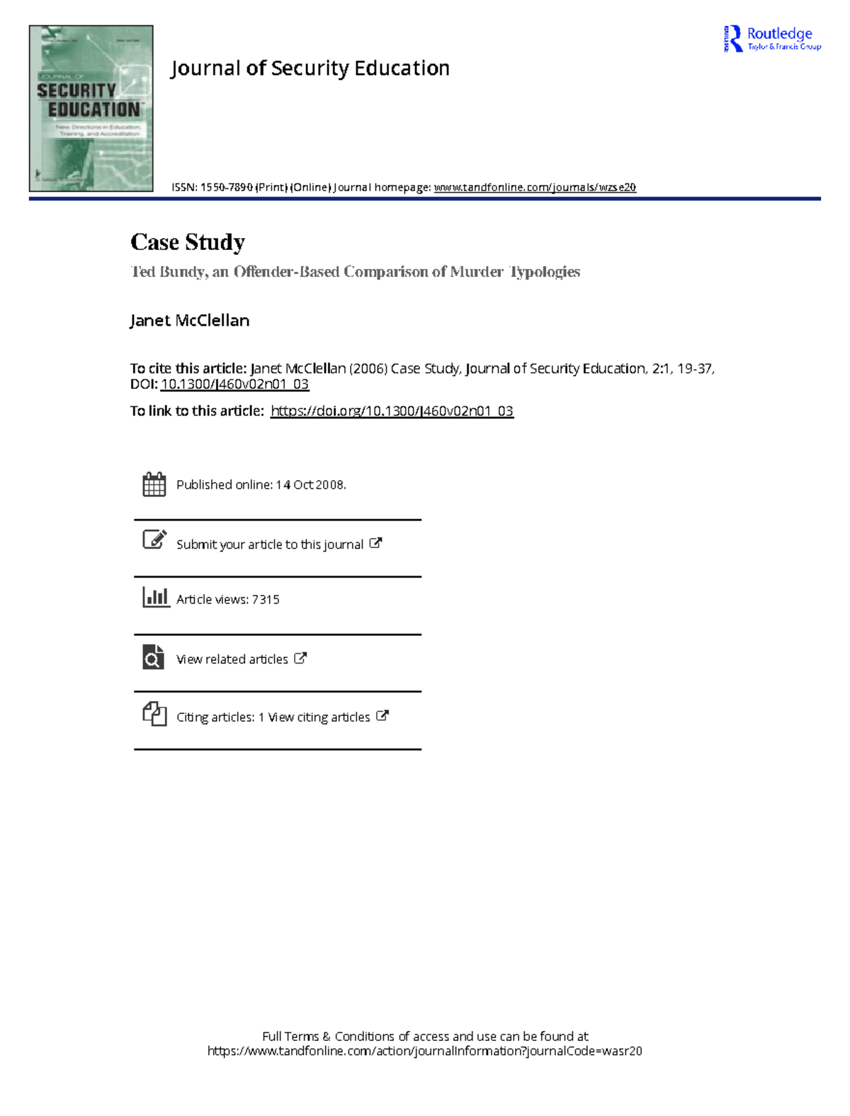 Case Study: Analyzing Ted Bundy Through Murder Typologies (SEC 101 ...
