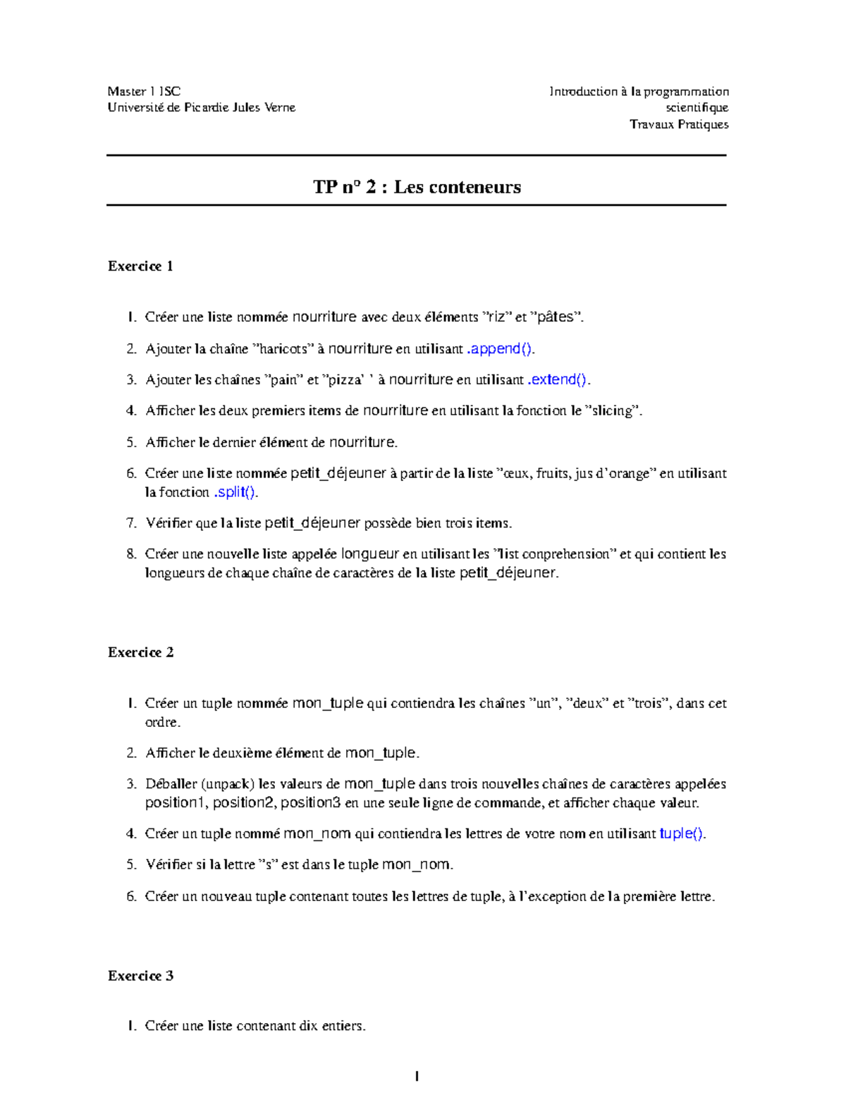 TP2 - Introduction à la programmation scientifique en Python - Studocu