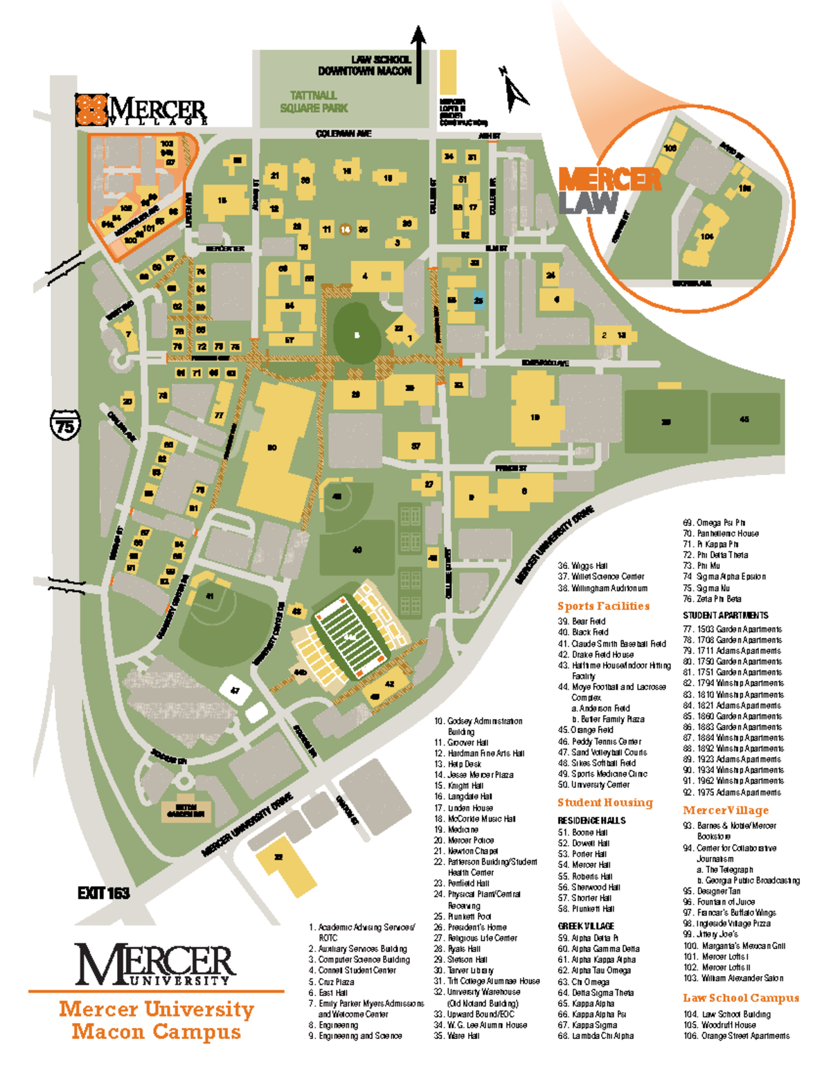 2013 Campus Map - JUST IGVE ME THE BOOK - Mercer University Macon ...