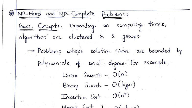 Unit 5: P, NP, and NP-Hard Problems Explained - Studocu