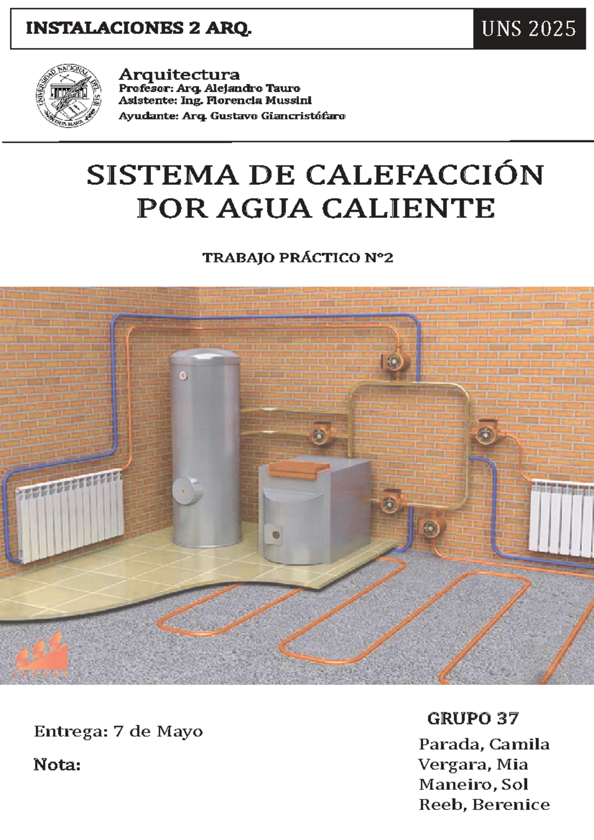 TP2: Sistema de Calefacción por Agua Caliente - INSTALACIONES 2 ARQ ...