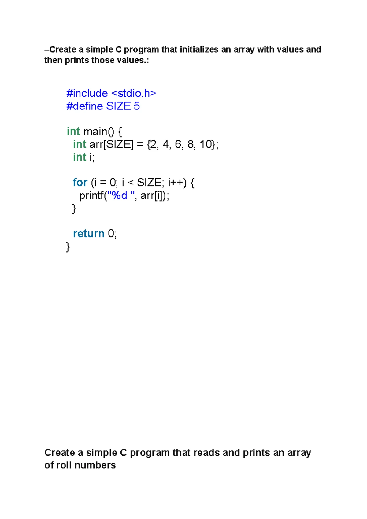 Ds Lab 3 Dsa Lab Manual 3 Design Develop And Implement A Menu Driven Program In C For