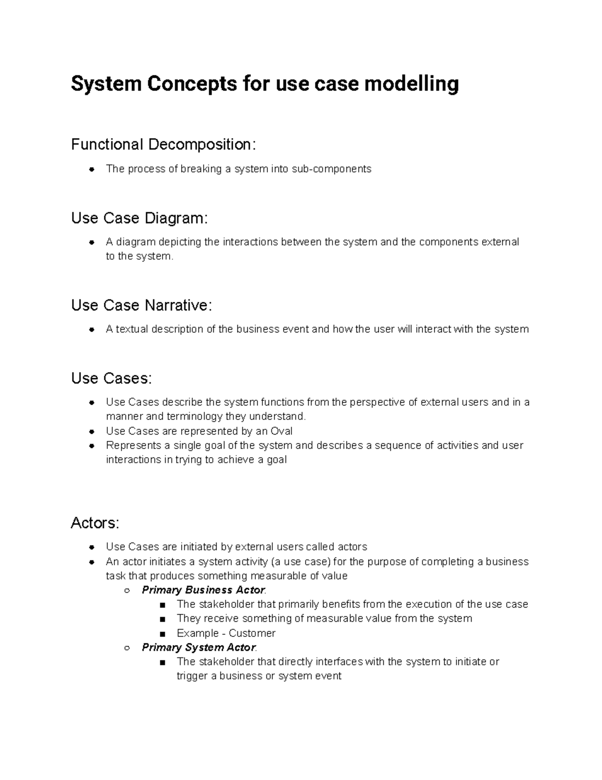 INF 171: Use Case Modelling and Functional Decomposition Overview - Studocu