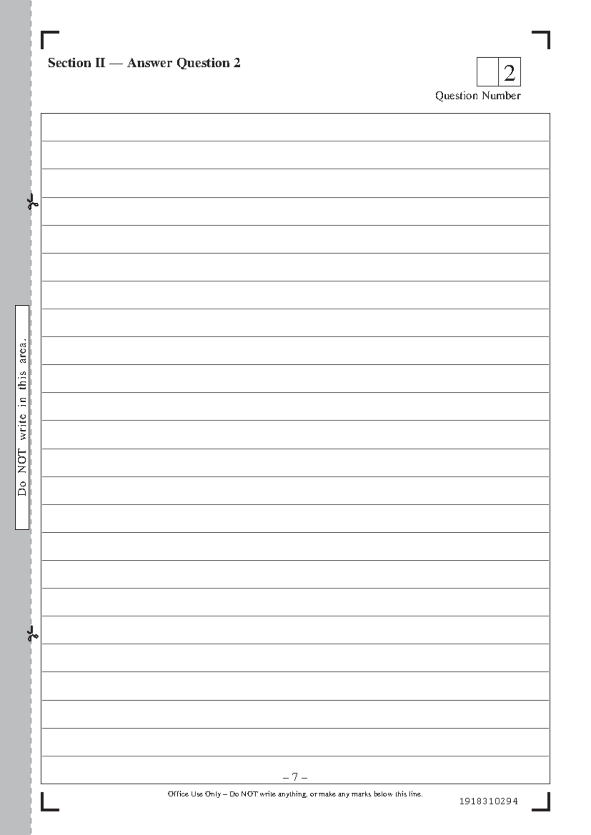 HSC English Advanced Writing Paper Booklet - Instructions and Notes ...