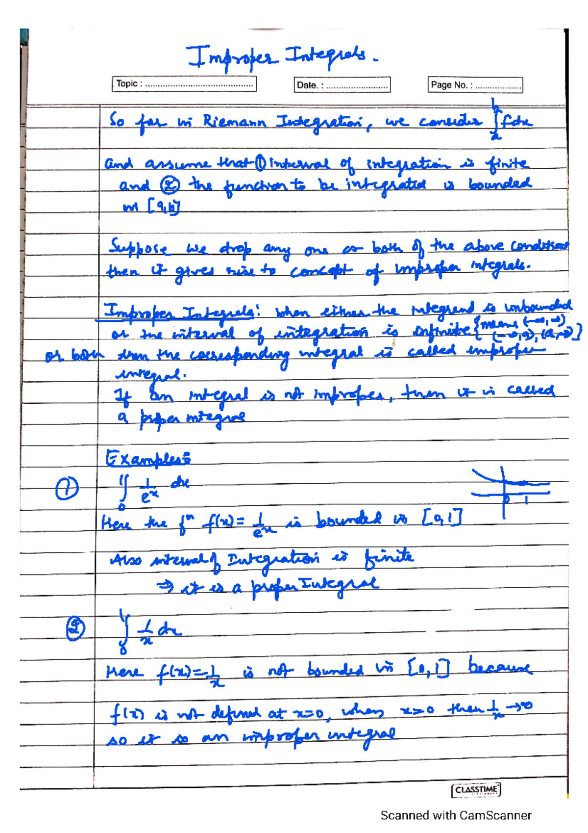 Improper Integrals - Key Concepts and Types (RI) - Studocu