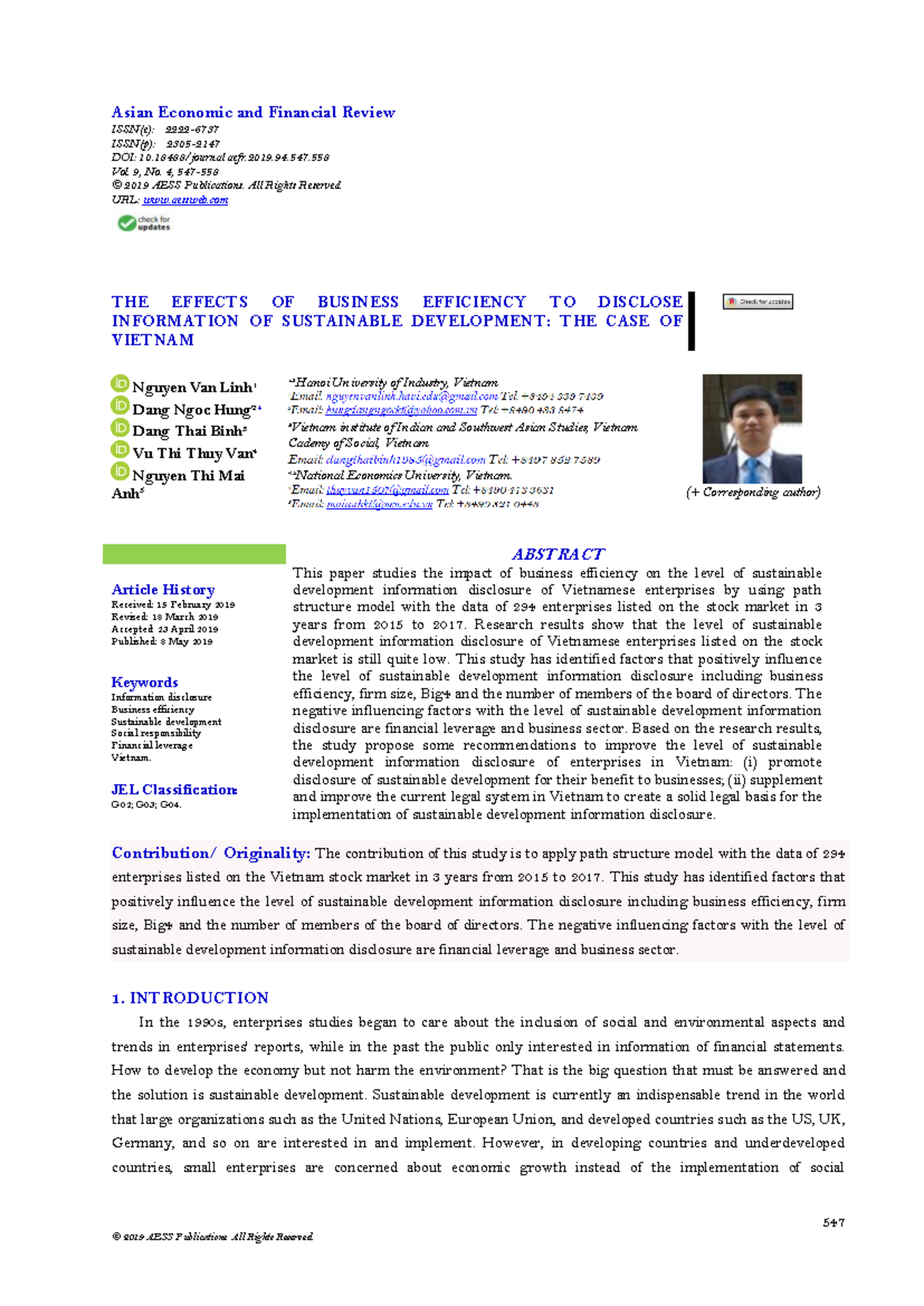 The Effects of Business Efficiency on Sustainable Development ...