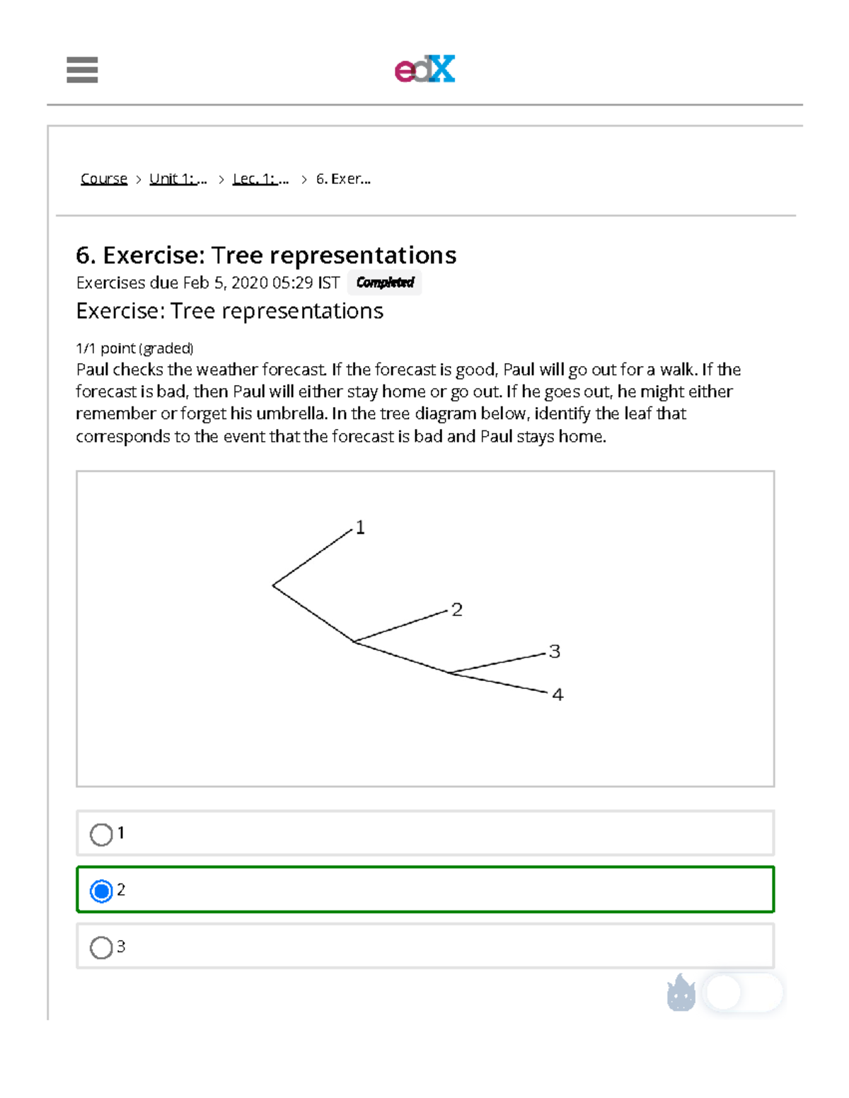 Course Unit 1: Lec. 1: 6. Exercise on Tree Representations - Studocu