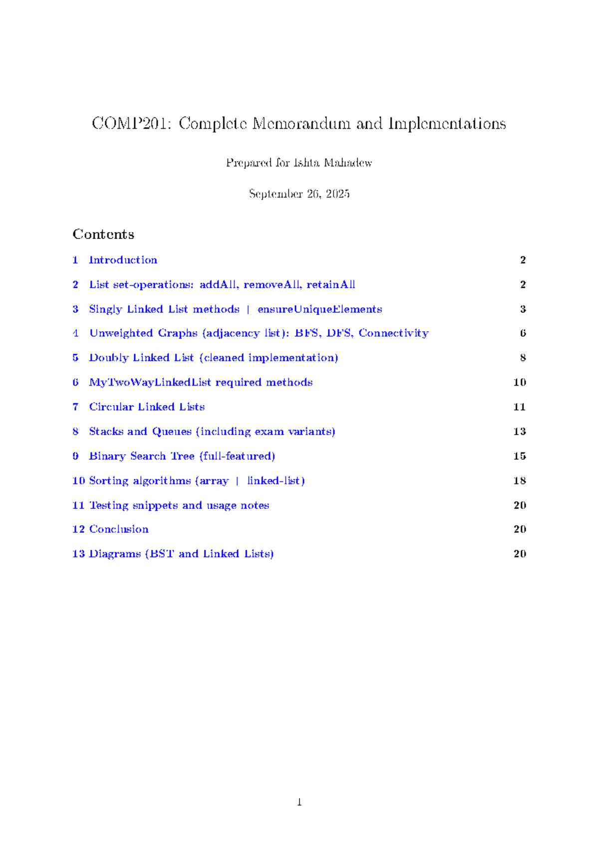 COMP201: Comprehensive Java Implementations for Data Structures and ...
