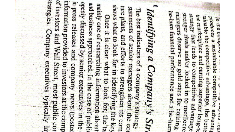 Strategic Management CS: Crafting Competitive Advantage Strategies ...