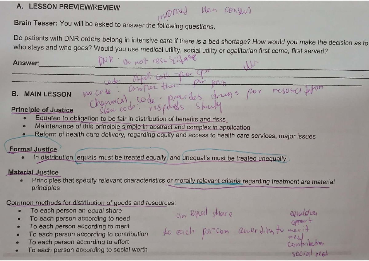 Bioethics Lesson: DNR Orders and Resource Allocation in Nursing (NURS 9 ...