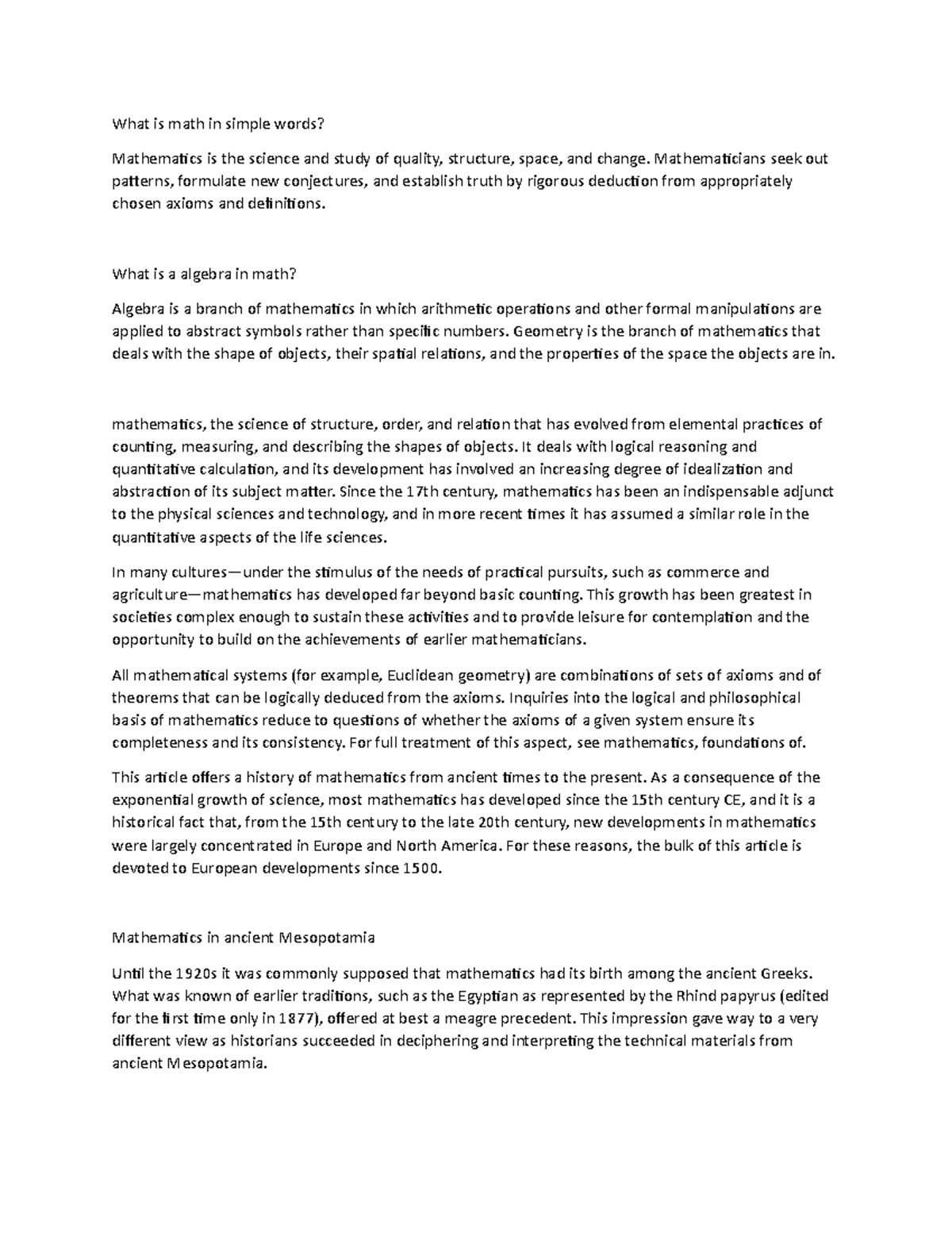 What is mathematics origin - What is math in simple words? Mathematics ...