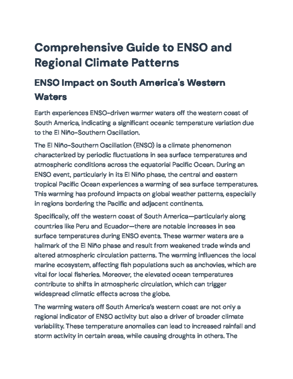 Comprehensive Overview of ENSO's Impact on US Winter Climate Patterns ...