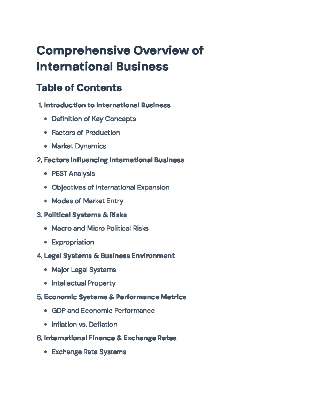 Comprehensive Overview of International Business Fundamentals ...