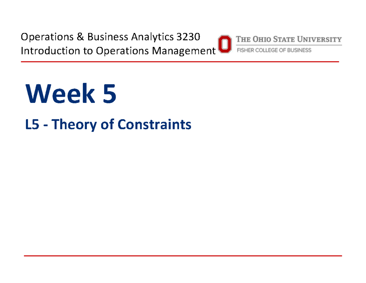 L5 Lecture: Theory of Constraints - Operations & Business Analytics ...