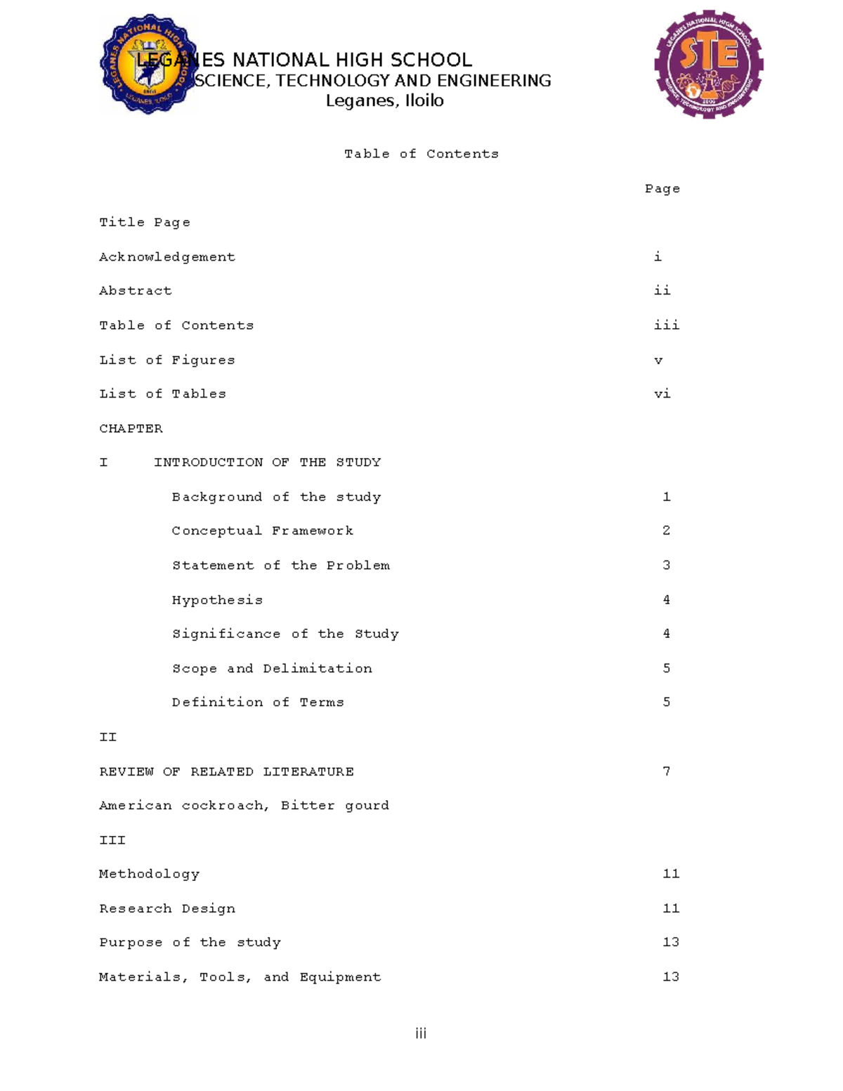 Research Preliminary Study on American Cockroach and Bitter Gourd - Studocu