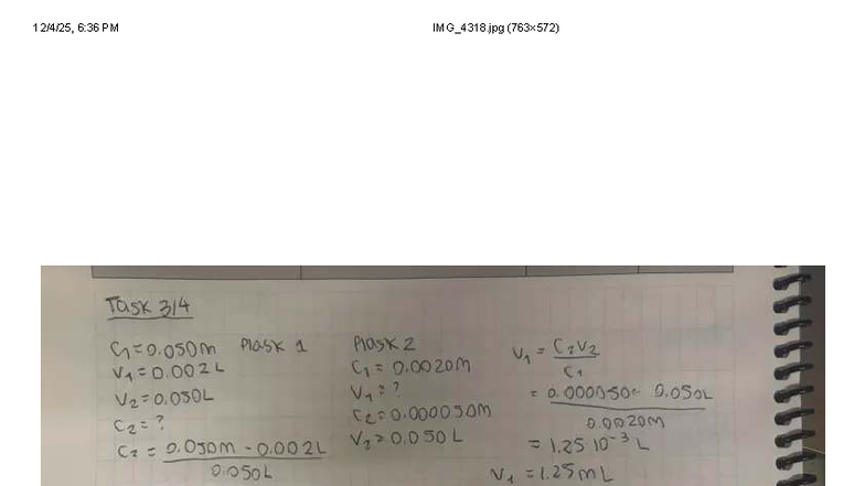 Virtual Lab 5 - Part B Calculations for Task 314 - Studocu
