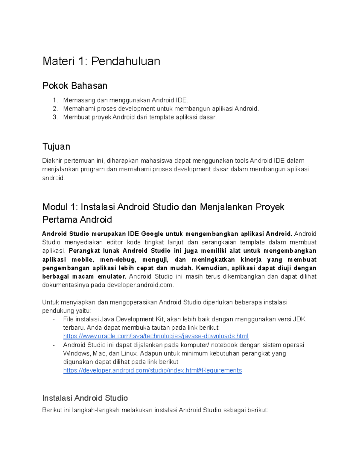 Modul 1 Pendahuluan - Materi 1: Pendahuluan Pokok Bahasan Memasang dan ...