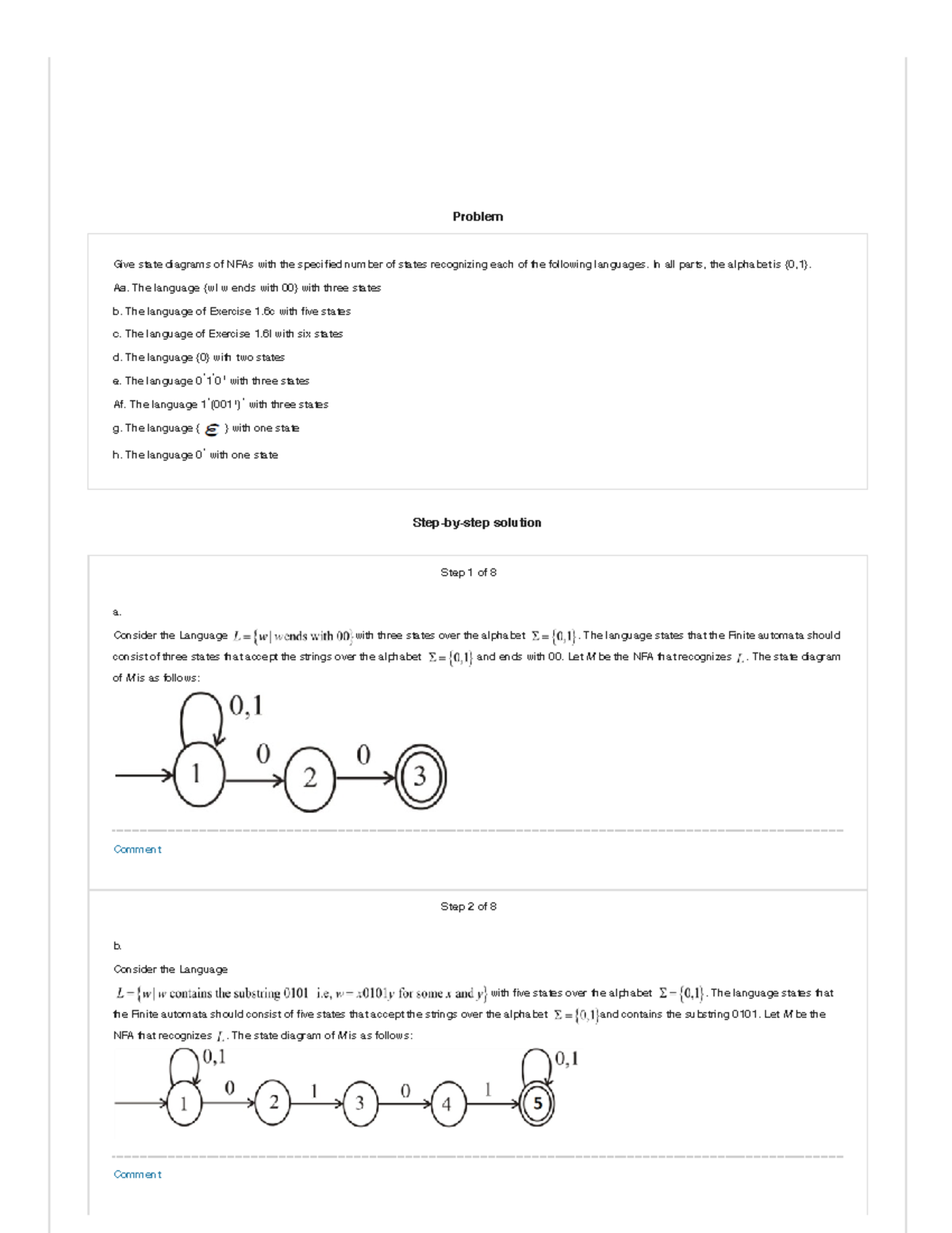 Theory of Automata (CS101) - Chapter 1 NFA State Diagrams Solutions - Studocu