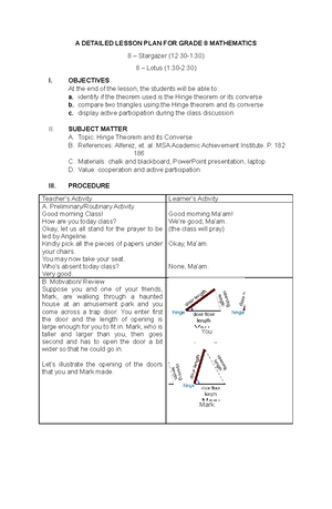 Mathematics 3 - SEMI-DETAILED LESSON PLAN IN MATHEMATICS 3 I. LEARNING ...