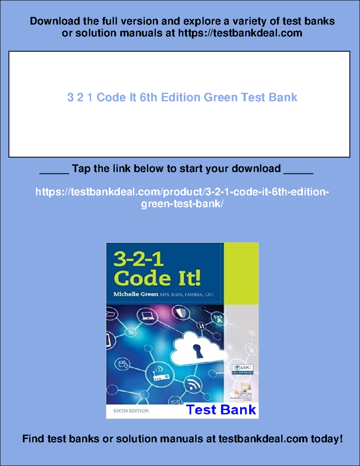 "3 2 1 Code It 6th Edition Green Test Bank - Quick Access Guide" - Studocu