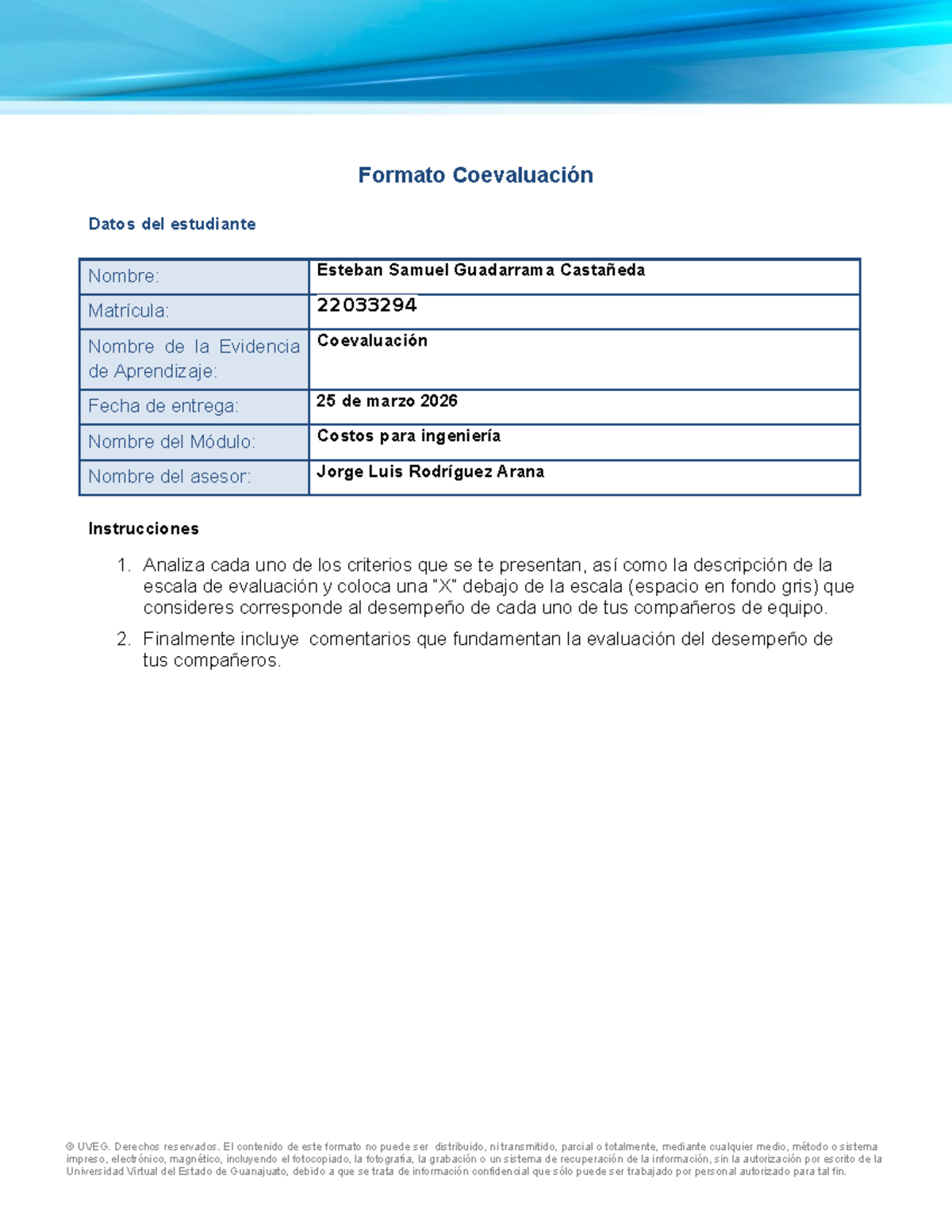 Coevaluación UVEG: Análisis del Caso Tamal y Desempeño Estudiantil ...