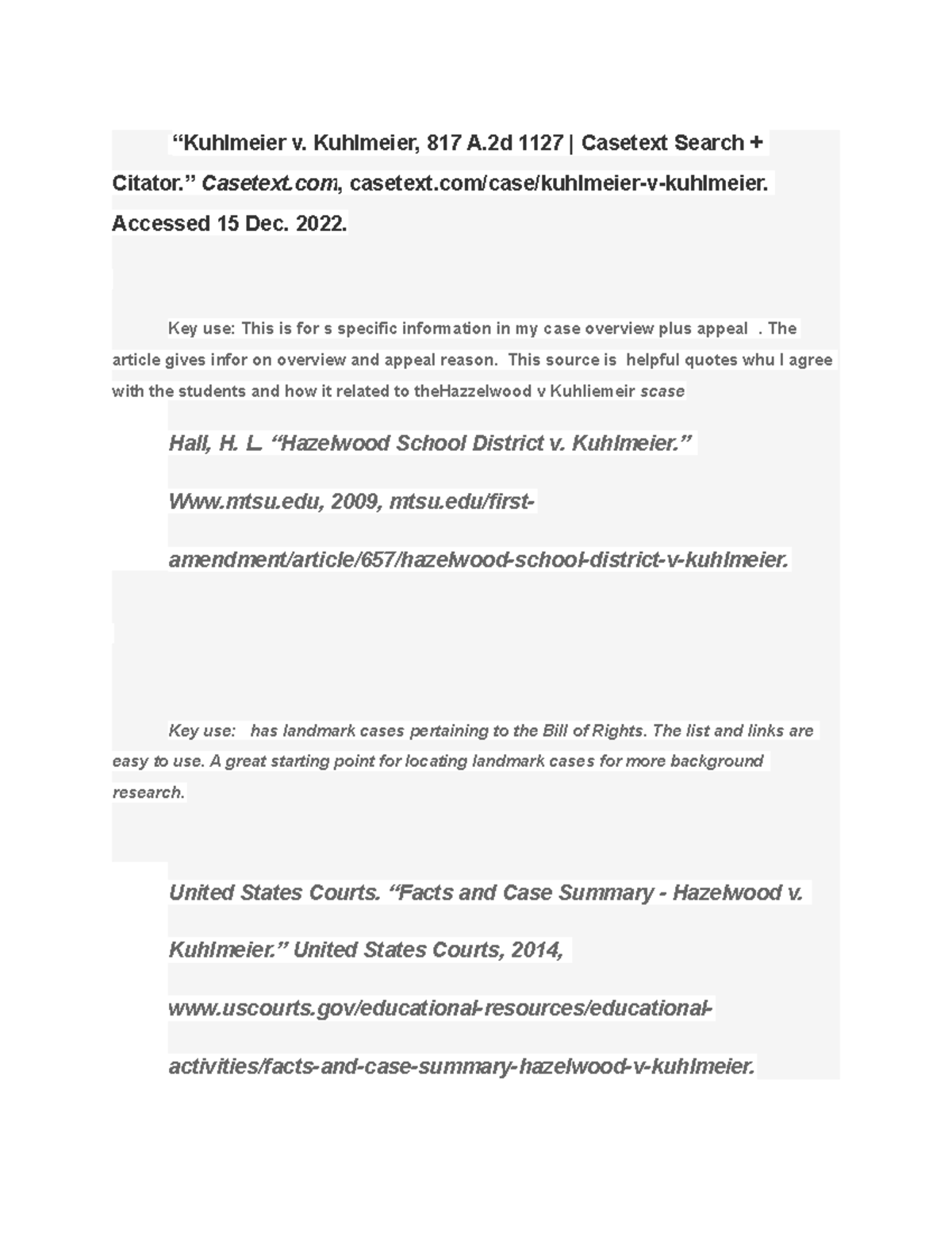 03.06 Case Overview & Appeal: Hazelwood v. Kuhlmeier Resources - Studocu