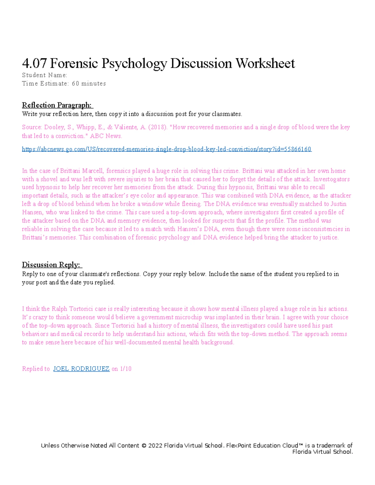 Forensics 4.01: Pattern Evidence Knowledge Survey & Evaluation Guide ...