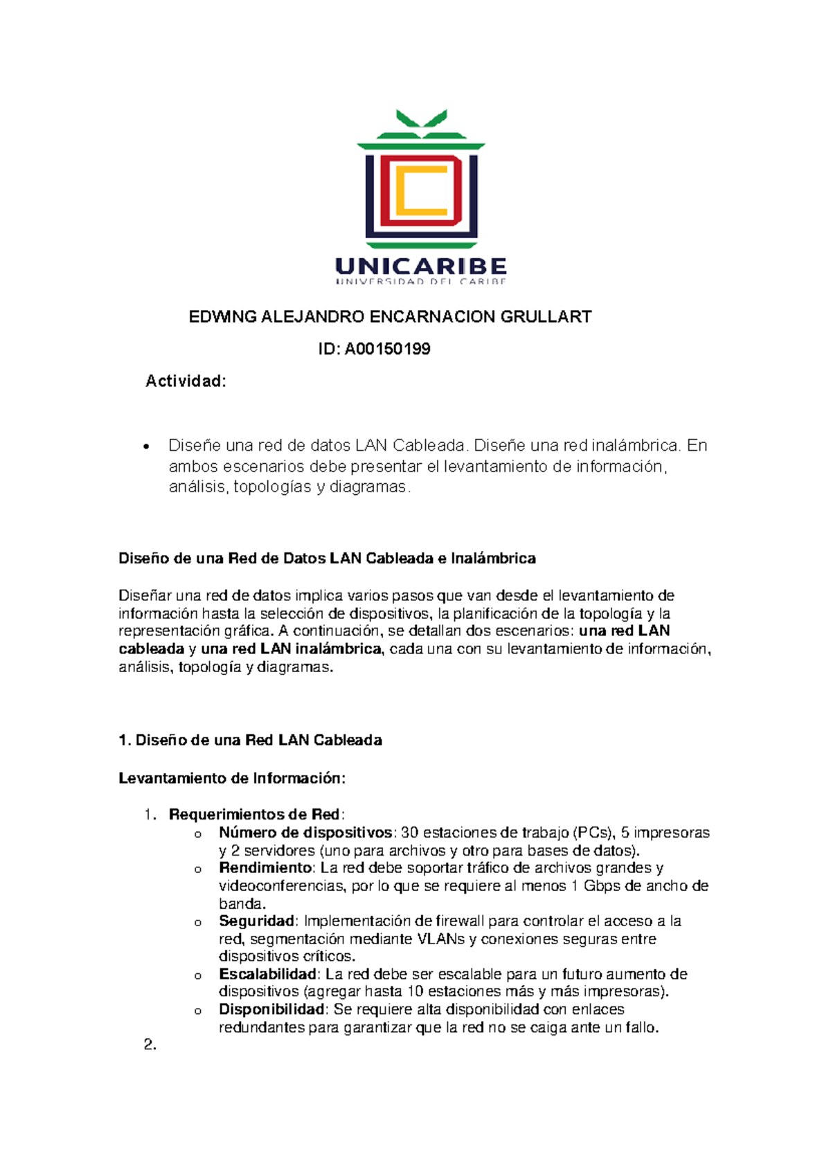 Diseño de Redes LAN Cableada e Inalámbrica - Unidad 3 a 2 - Studocu