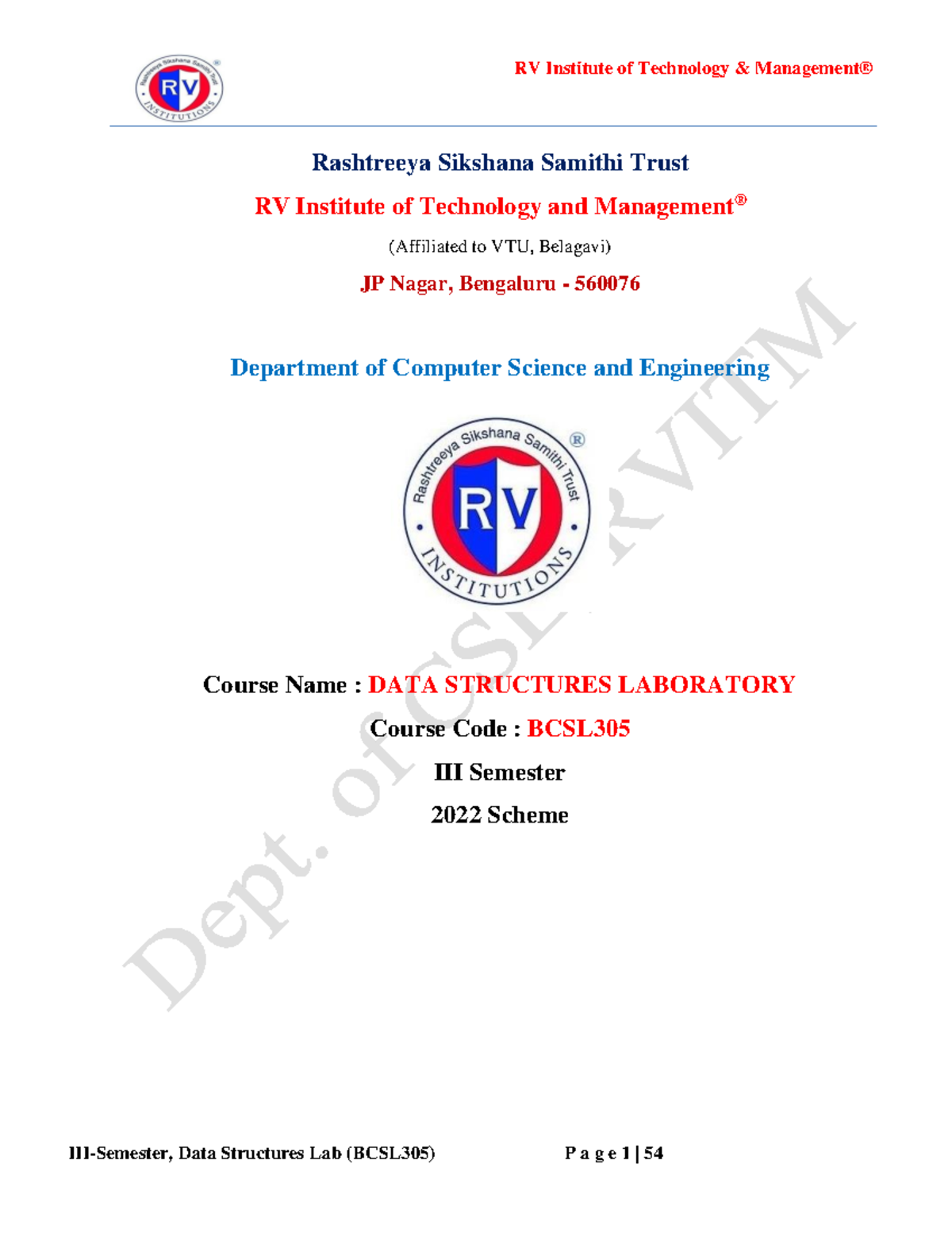 DS lab Manual Rvitm 2023 - Rashtreeya Sikshana Samithi Trust RV ...