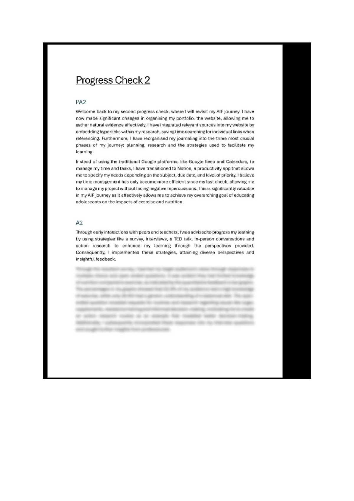 AIF Progress Check 2: Enhancements in My Learning Journey - Studocu