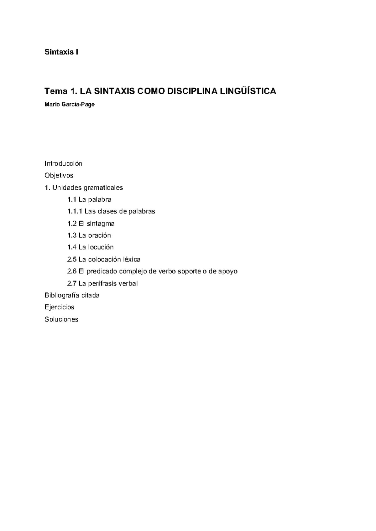 Sintaxis I: Tema 1 - Introducción a la Sintaxis como Disciplina ...