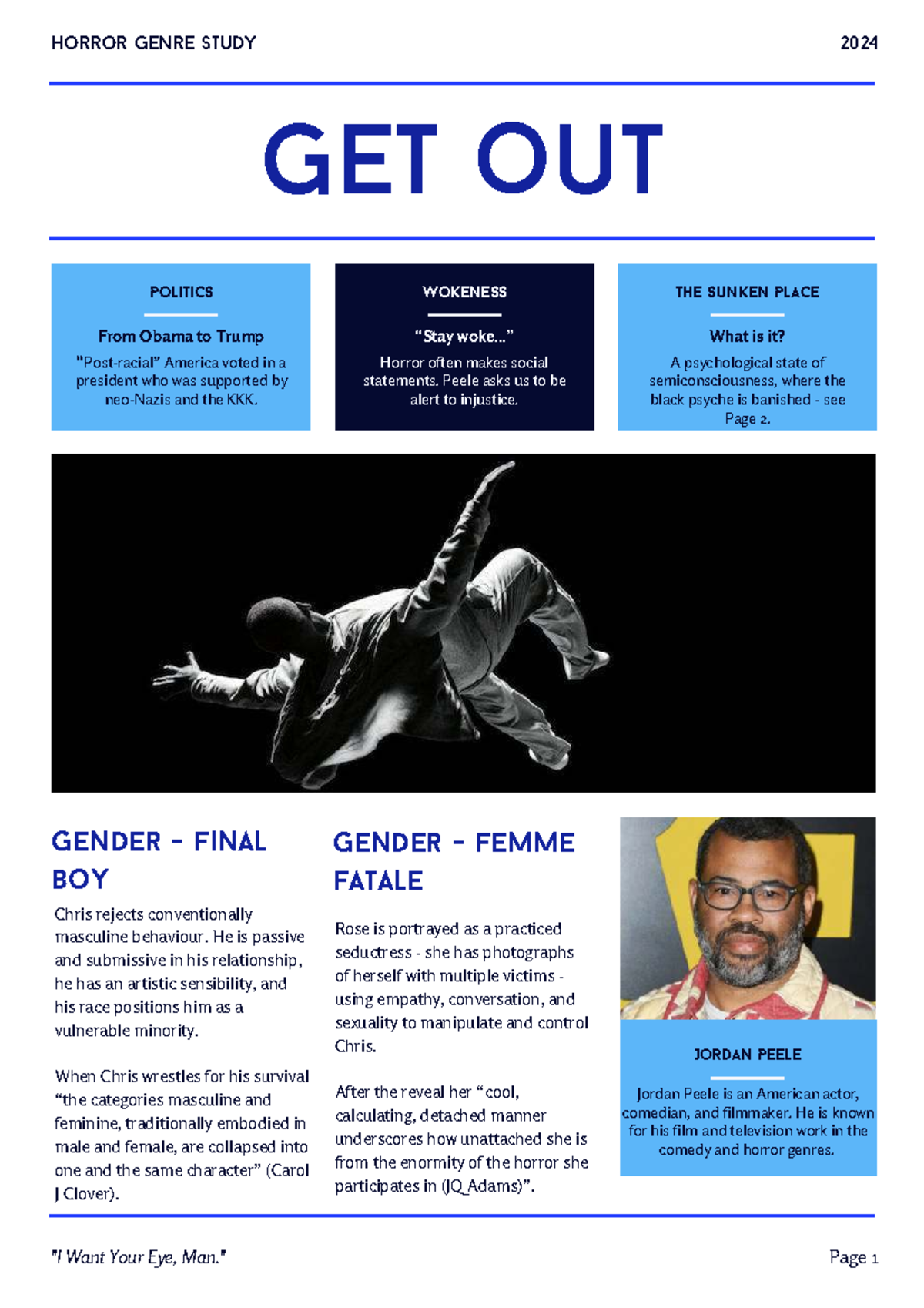 Get Out two-pager - A brief overview of key elements of the film that ...