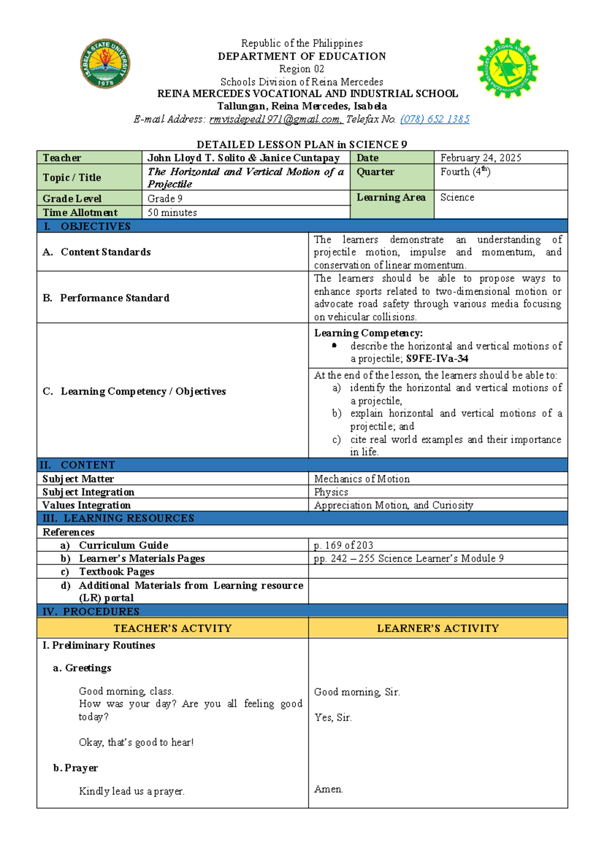 Republic of the Philippines - Republic of the Philippines DEPARTMENT OF ...