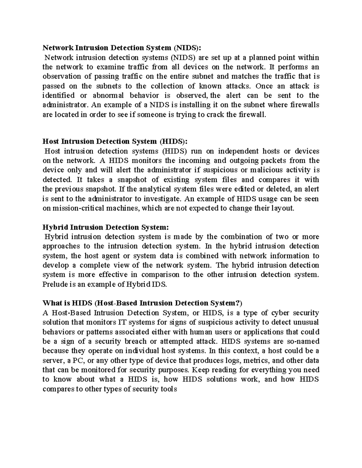 CCS340 - Network Intrusion Detection Systems Overview and HIDS ...