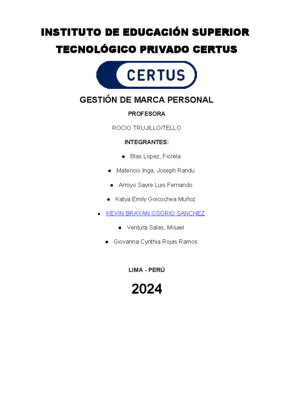 Gestión de Marca Personal - AA3 - Instituto Certus 2024 - Studocu