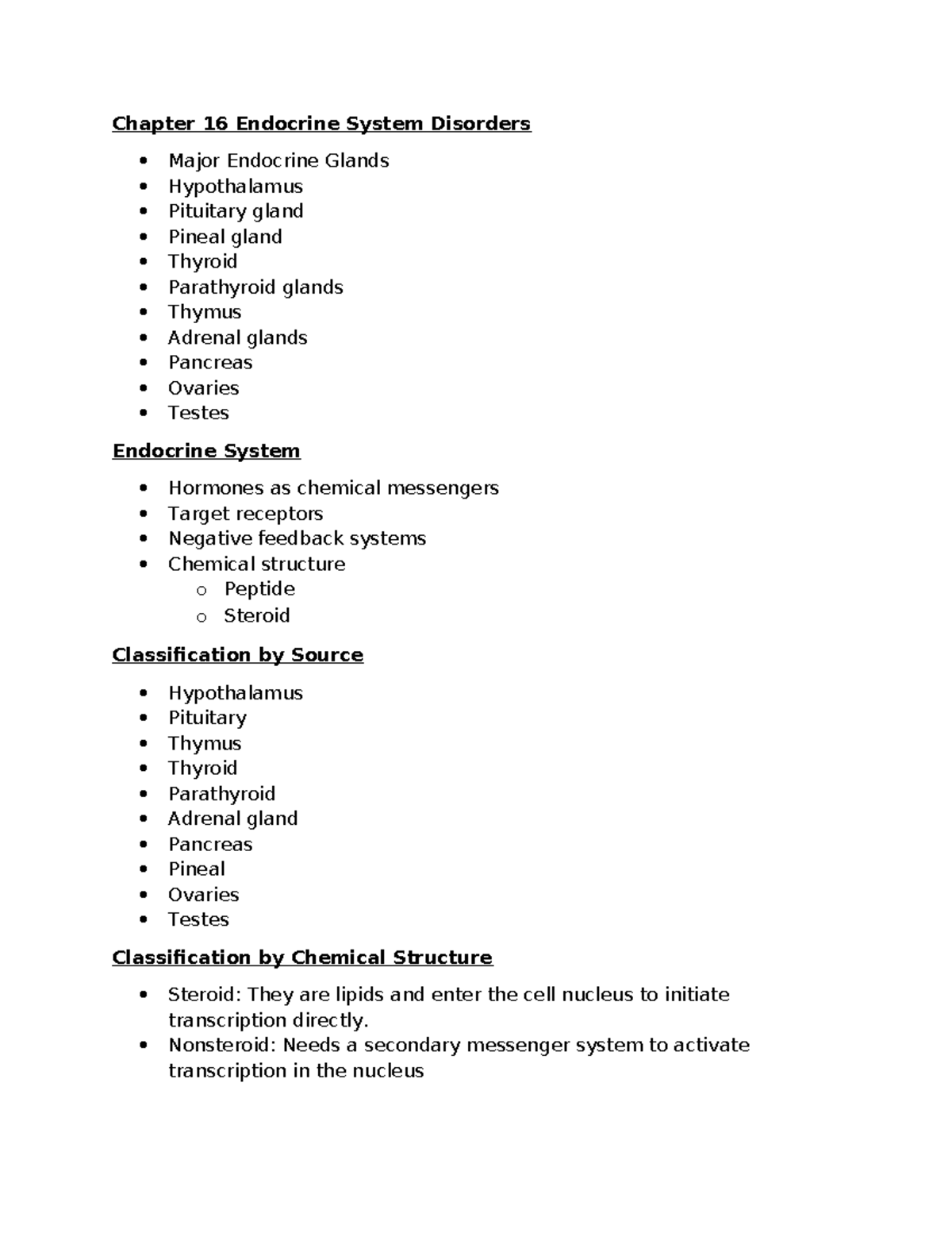 Patho 16: Study Guide on Endocrine System Disorders and Hormones - Studocu