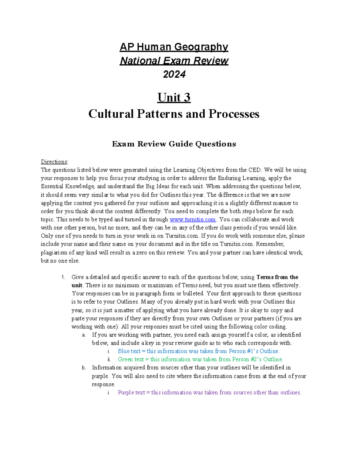 AP Human Geography Exam Review 2024: Unit 3 Cultural Patterns ...