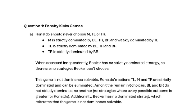 Competition and Strategy Assignment 2: Game Theory Analysis - Studocu