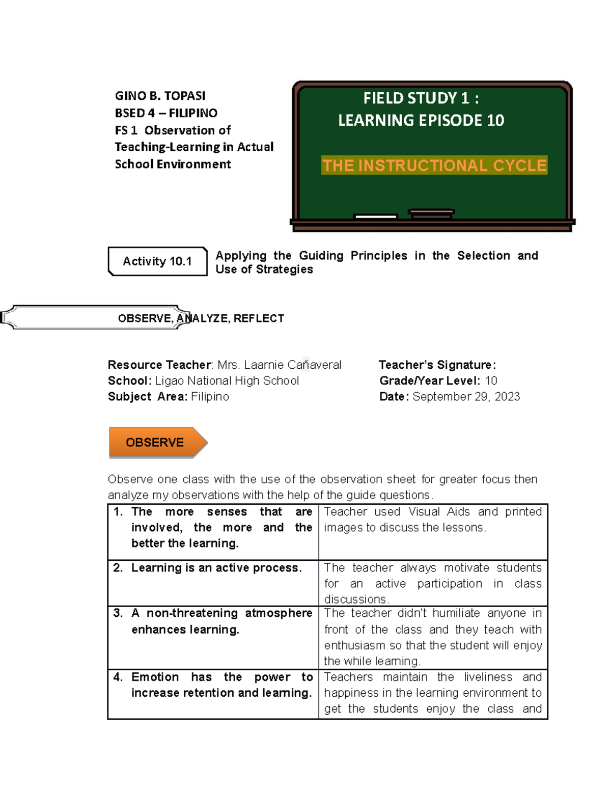 FS 1 EP 10 - FS1 EPISODE 10 - Applying the Guiding Principles in the ...