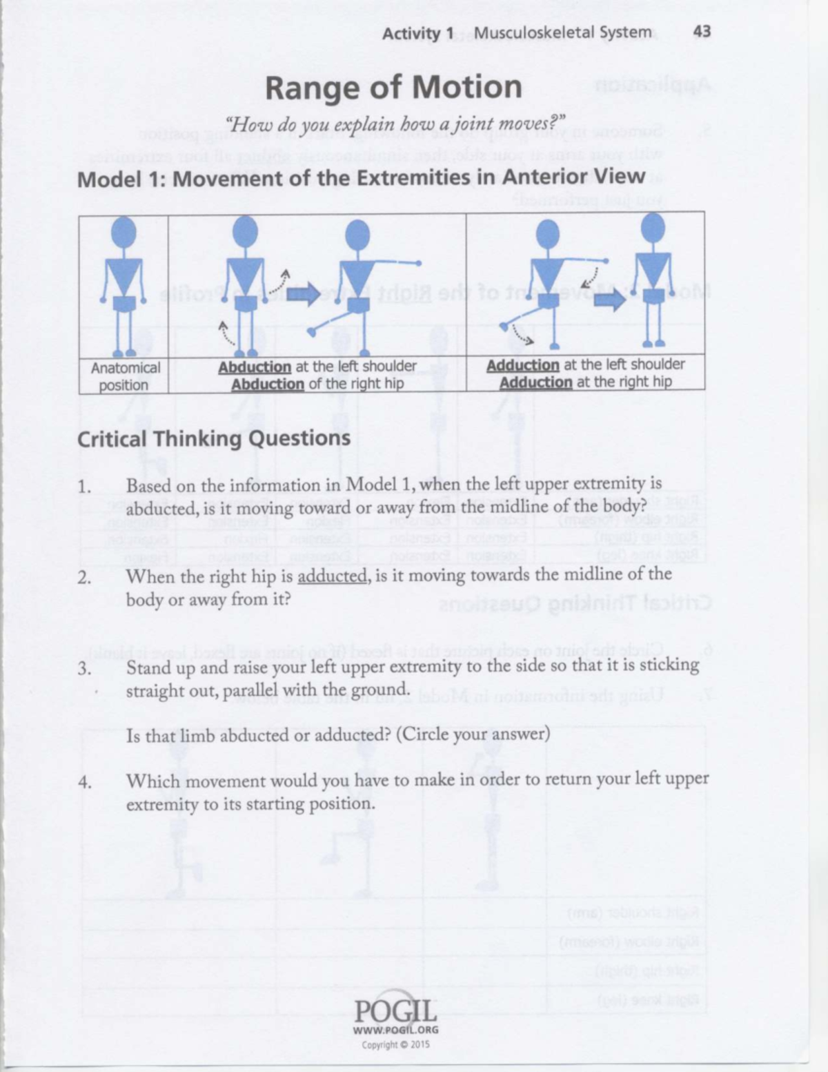 HAP Activity 1: Musculoskeletal System & Range of Motion Analysis - Studocu