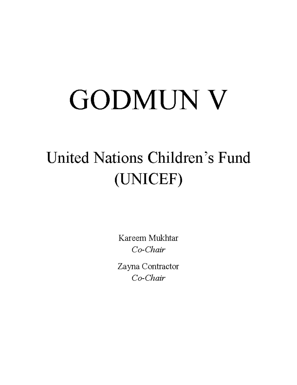 GODMUN V UNICEF Background Guide: Addressing Child Labor & Education ...